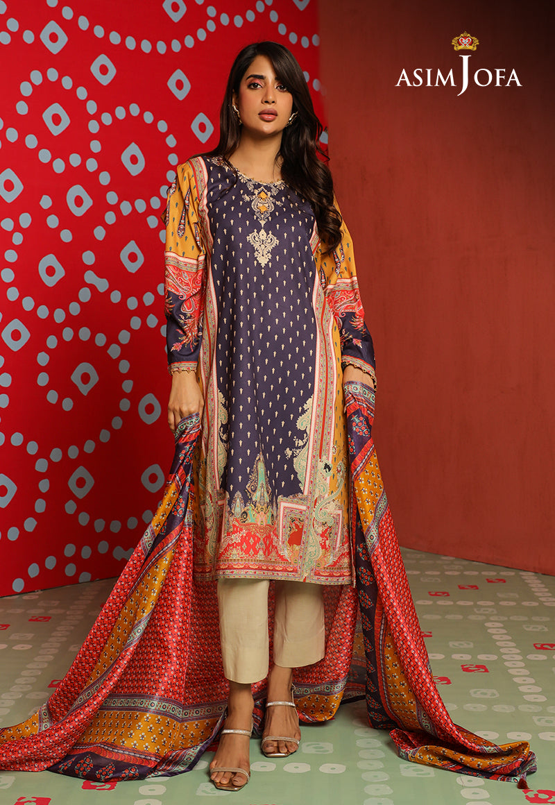 AJTM-06 - 2 PCS PRINTED GEORGETTE SILK 2 PCS – Asim Jofa wholesale